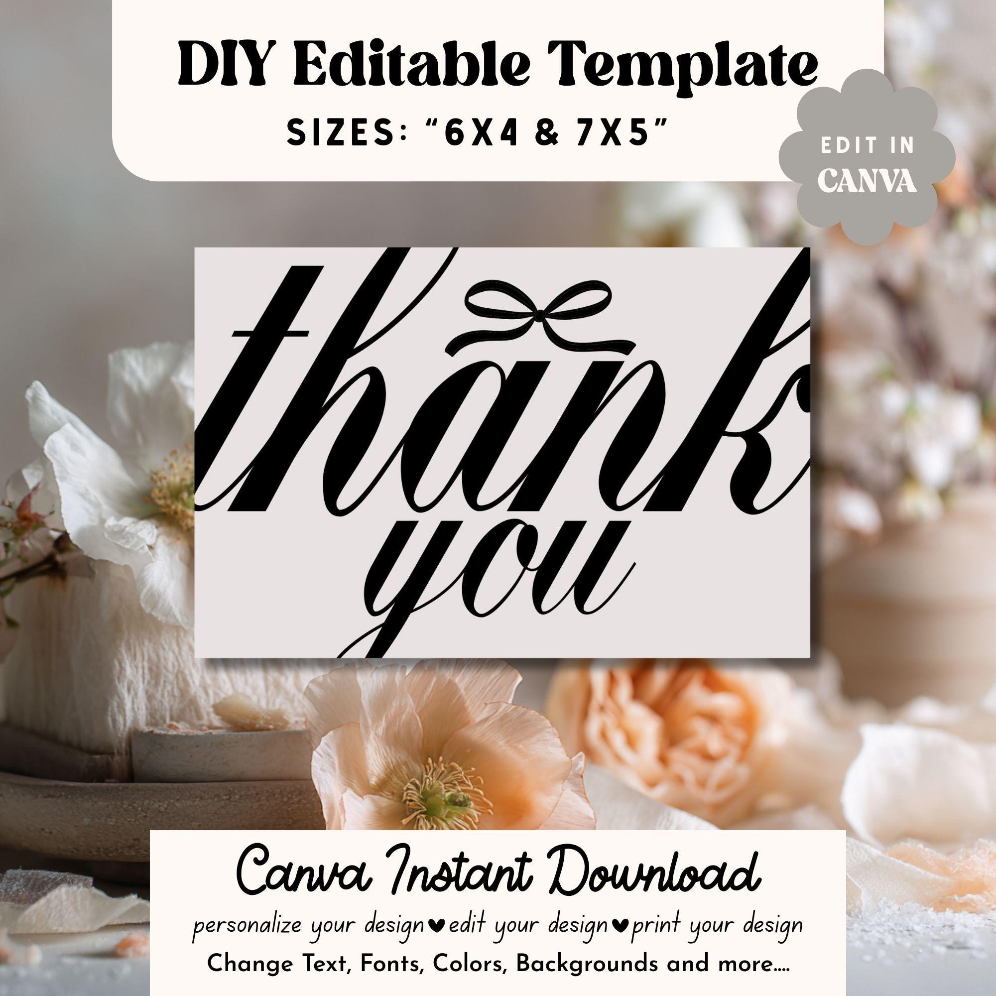 Editable Luxury Thank You Card Template, Old Money Aesthetic Business ...