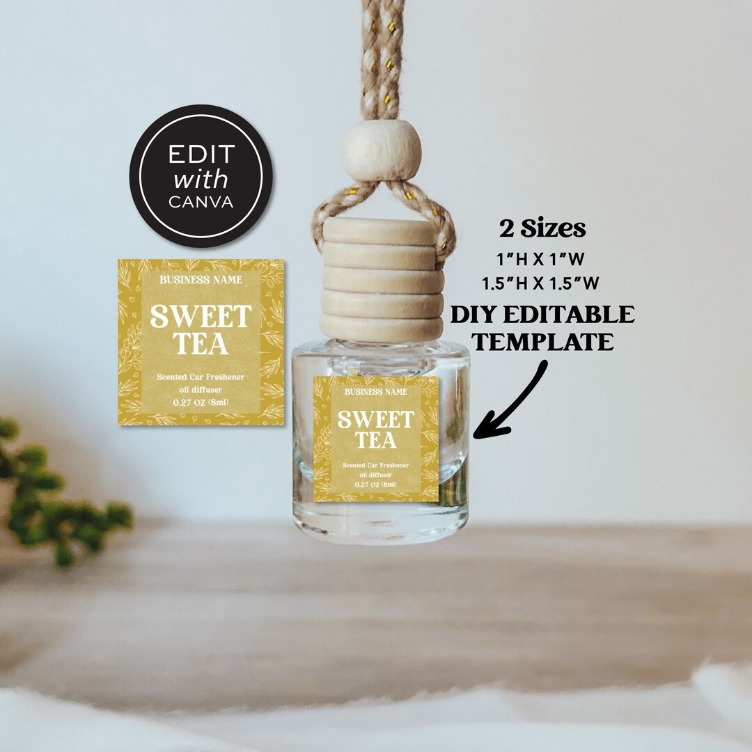 Car Diffuser Label Canva Template, Editable DIY Product Label Template ...
