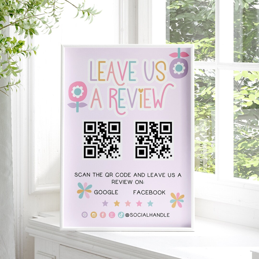 Ask for Review QR Code Sign Template, Google Review Sign, Facebook ...