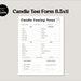 Editable Candle Testing Sheet, Printable Candle Burn Test Sheet, Candle ...