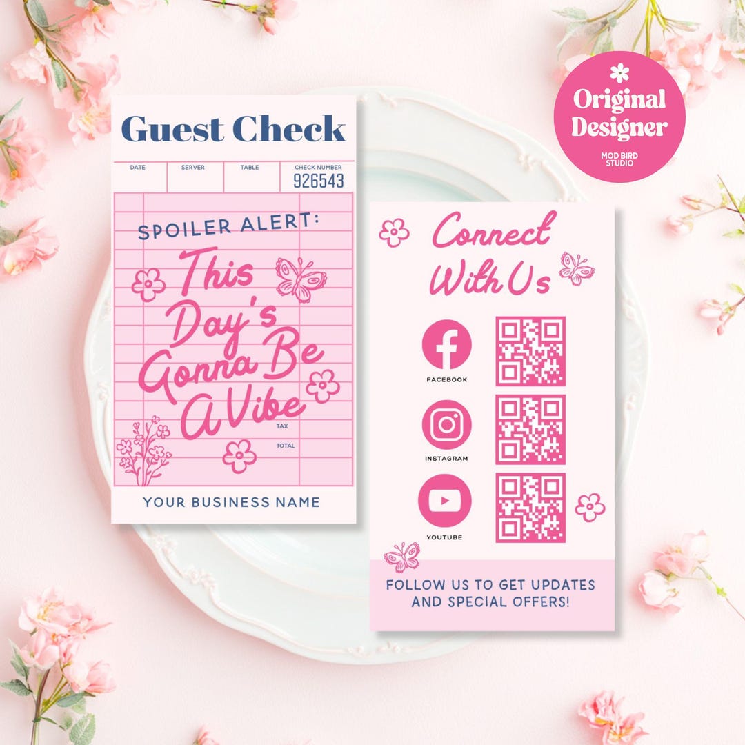 Personalized Social Media Thank You Card, QR Code Insert for Small ...