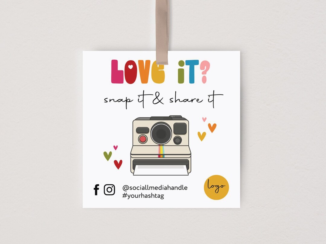 Retro Snap and Share Card Template, Social Media Card Template, DIY ...