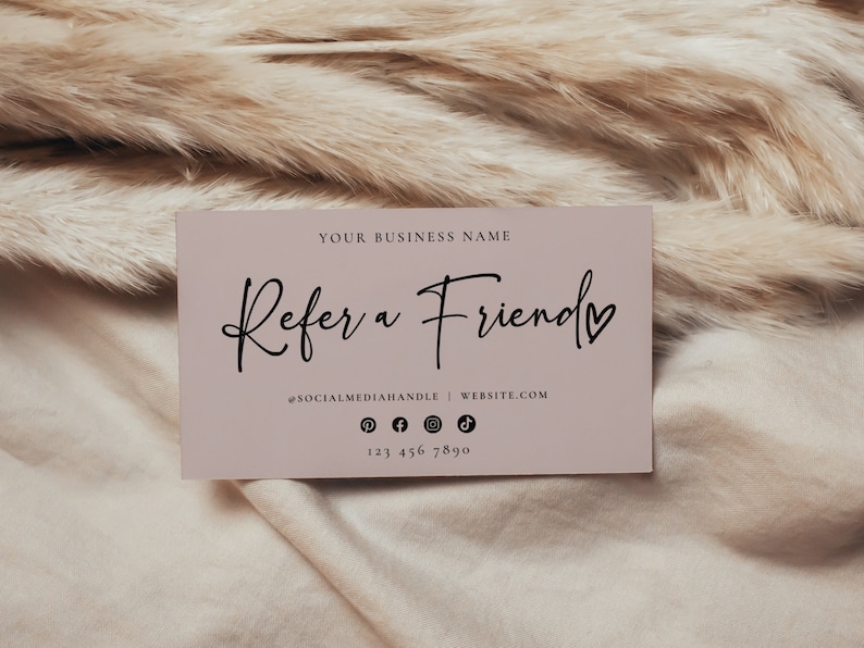 Referral Card Template Refer a Friend Template Client - Etsy