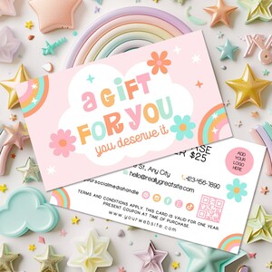 Rainbow Coupon Card Template, Printable Business Coupon Canva Template ...