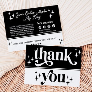 Modern Printable Thanks for Your Purchase Card, Business Thank You Card ...