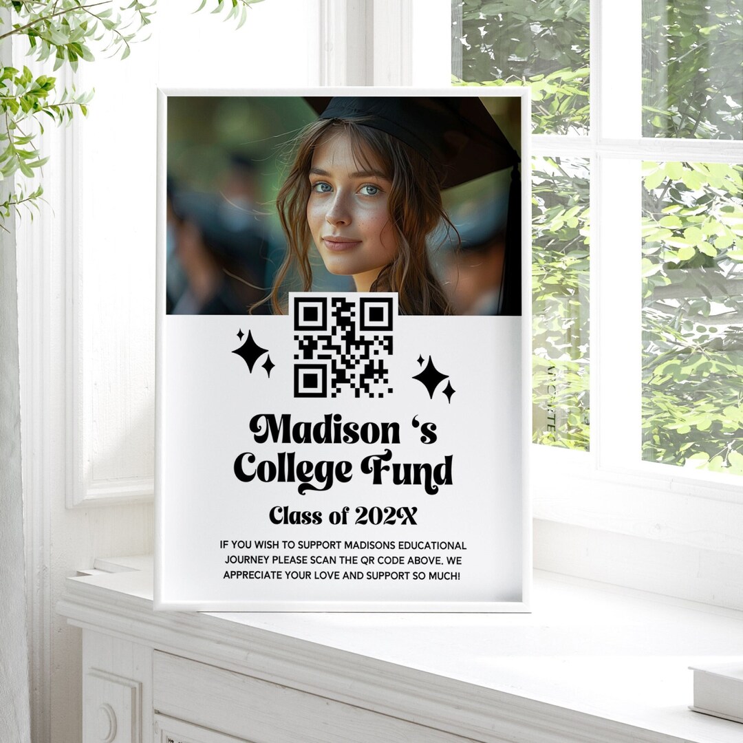 Editable College Fund Sign Template, High School Graduation Table Sign ...