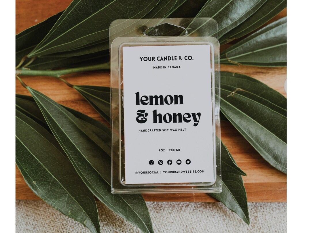 Modern Editable Wax Melt Label Template, DIY Minimal Wax Tart Label ...