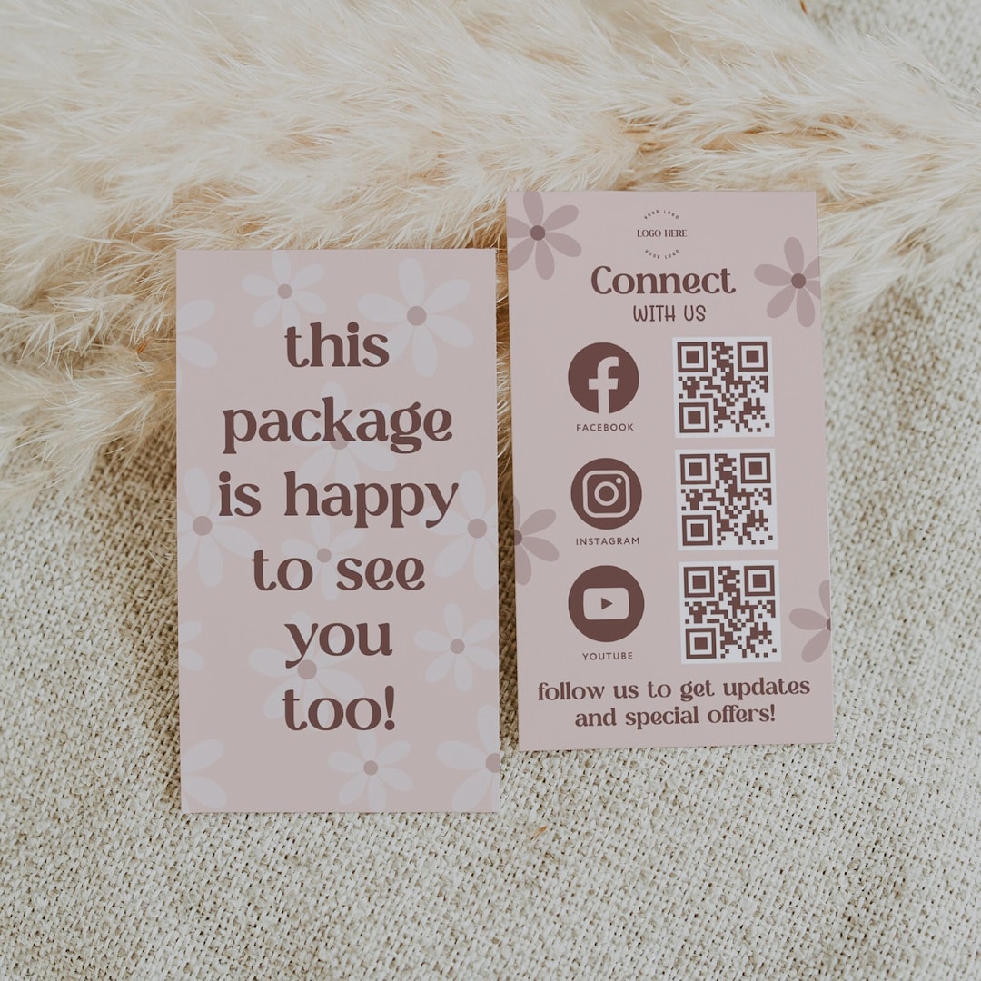 Editable Social Media Card With QR Code, Instagram Style Business Card ...