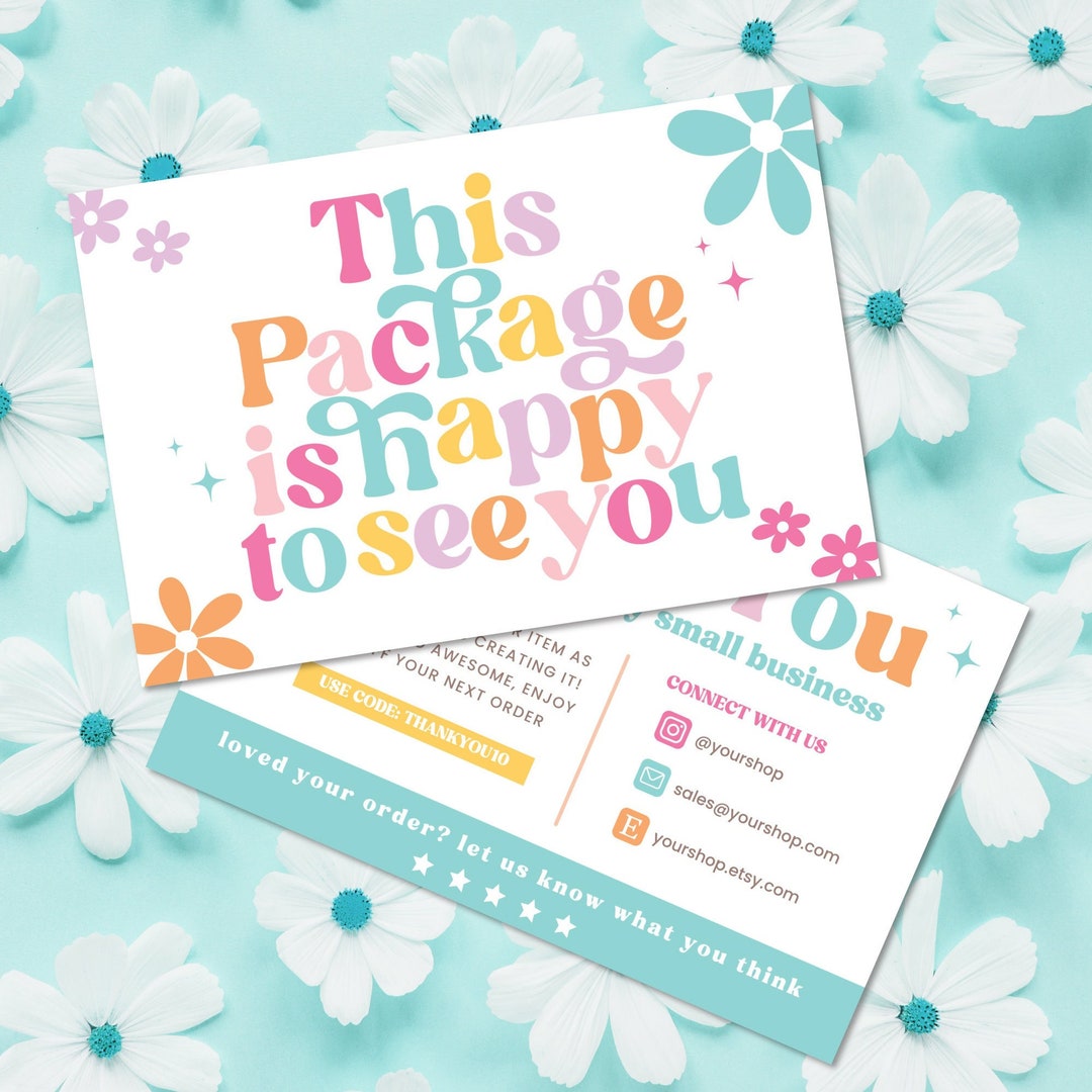 Editable Order Package Insert Thank You for Your Order Card Template ...