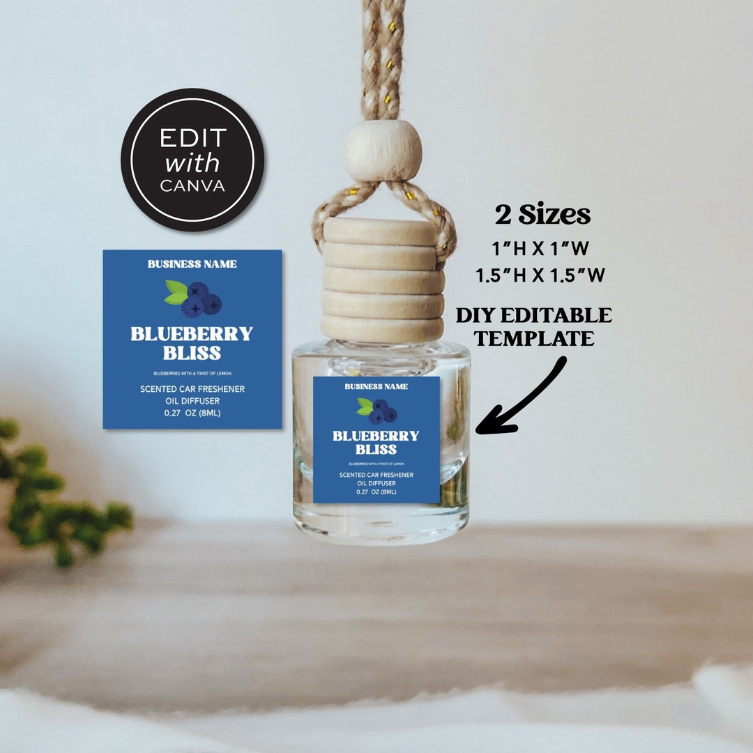 1 Inch Car Oil Diffuser Labels Template | Canva Template | Editable ...