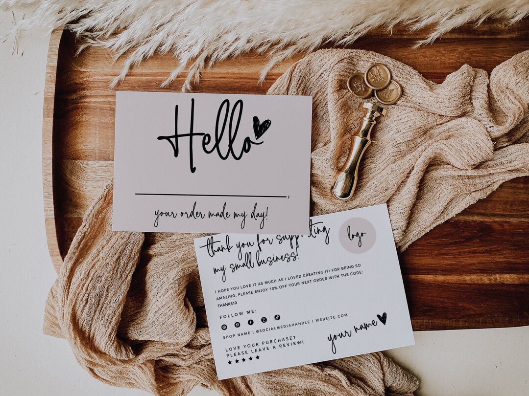 Business Thank You Card Editable, Modern Printable Thanks for Your ...