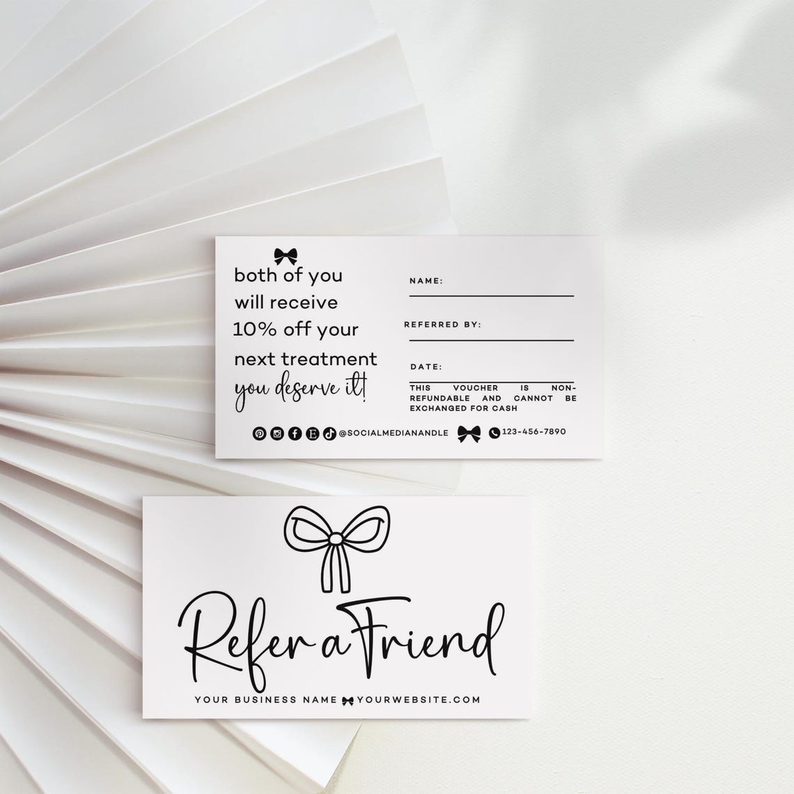 Referral Card Template, Refer a Friend Template, Client Referral Card ...