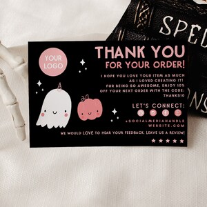 Halloween Ghost Business Thank You Card Template, Editable Hey Boo ...