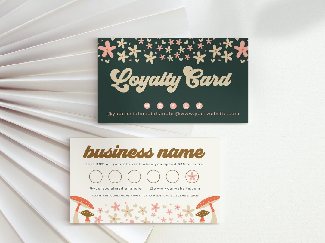 Loyalty Card Template, Instant Download, Modern Customer Loyalty Cards ...