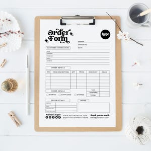 Retro Editable Order Form Canva Template, DIY Small Business Forms ...