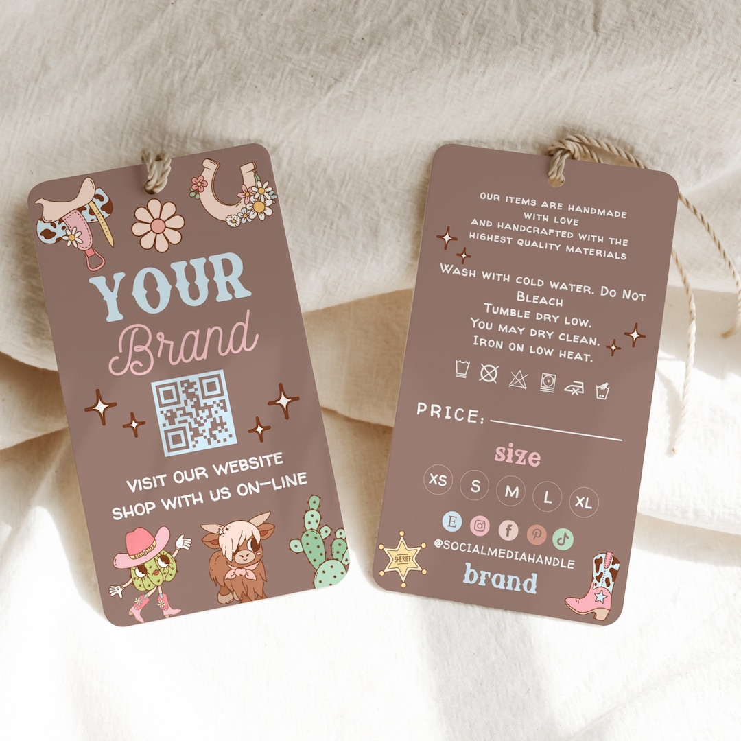 Editable Western Price Tag Template, Product Tags, Minimalist Product ...