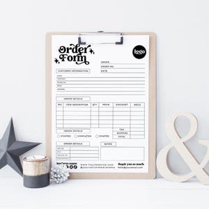 Retro Editable Order Form Canva Template, DIY Small Business Forms ...