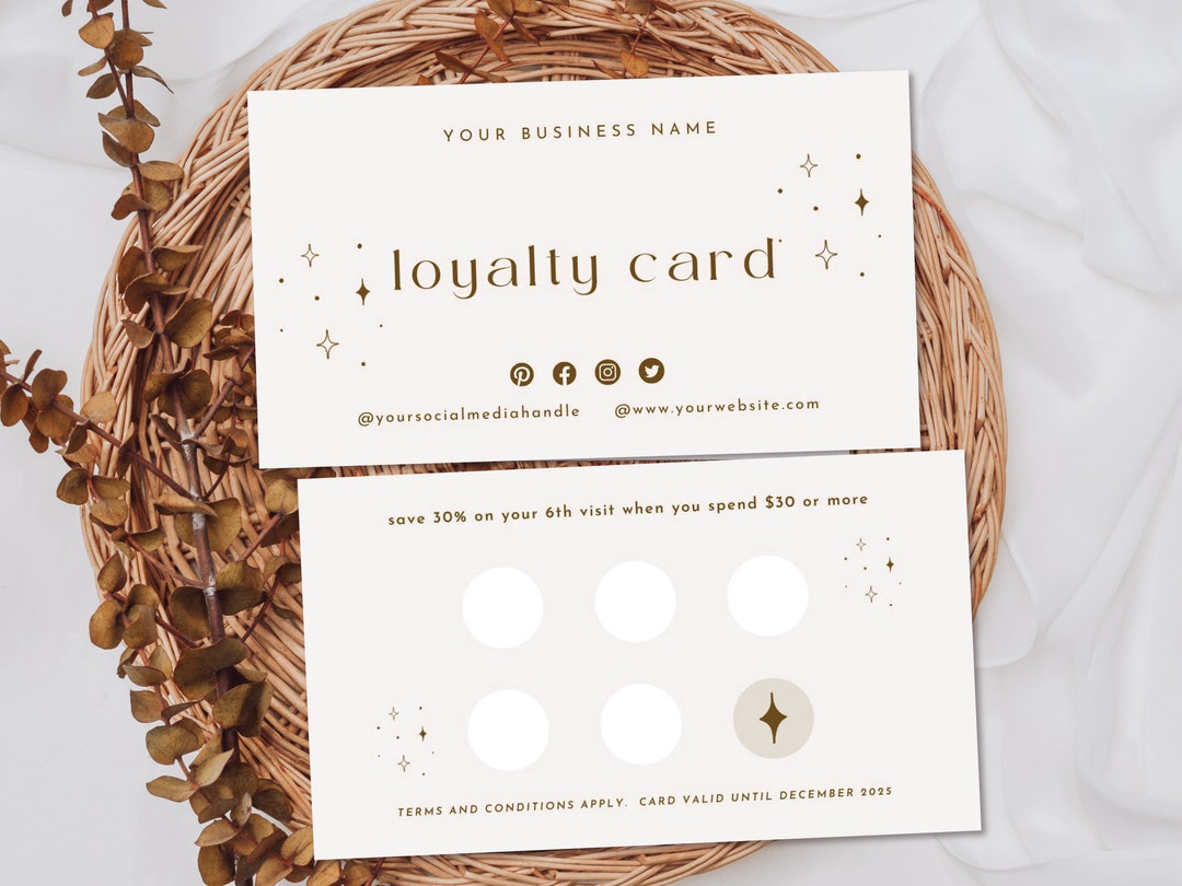 Instant Download | Printable Loyalty Cards | Elegant Loyalty Card ...