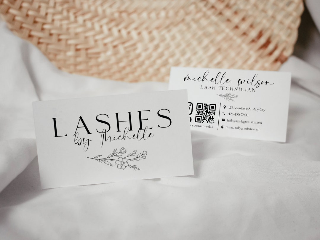 Lash Business Card Template, Lash Tech Business Cards, DIY Lash Artist ...