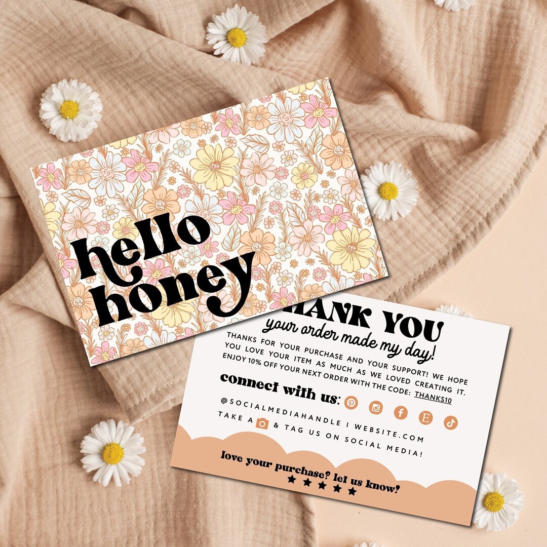 Floral Thank You Card Canva Template, Appreciation Note, Printable ...