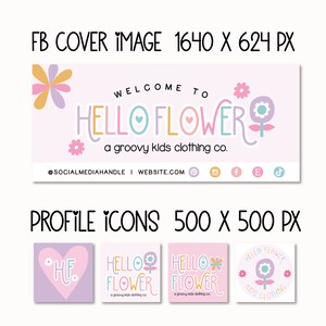 Daisy Flower Facebook Cover Canva Template, Cute Colorful Rainbow ...