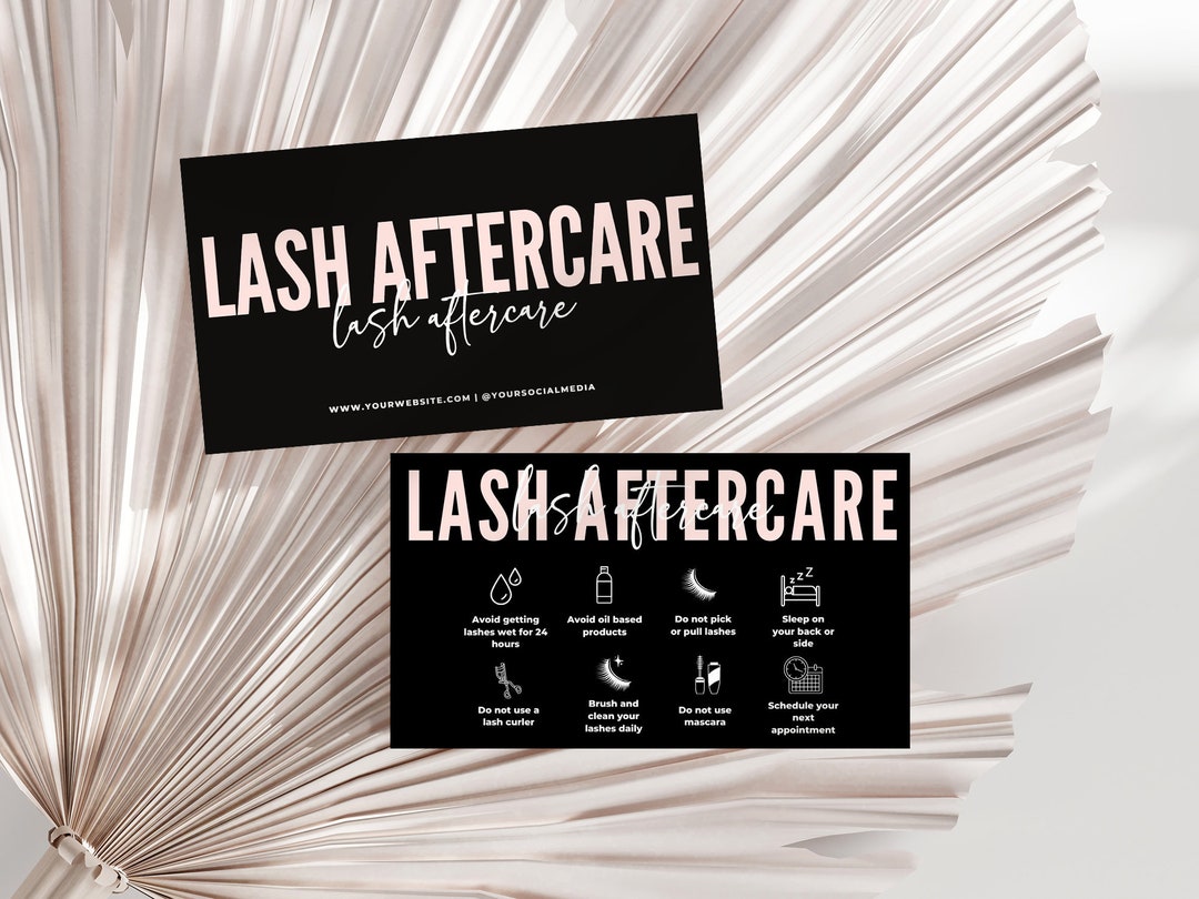 Editable Lash Business Card, Lash Aftercare Card Template, Lash ...