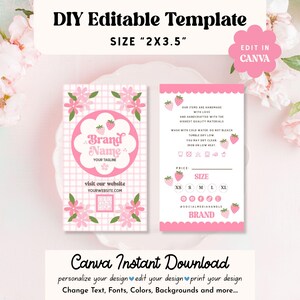 Cottagecore Editable Hang Tag Canva Template, Printable Boutique ...