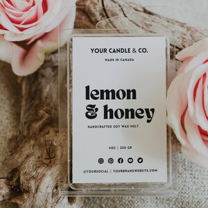 Modern Editable Wax Melt Label Template, DIY Minimal Wax Tart Label ...