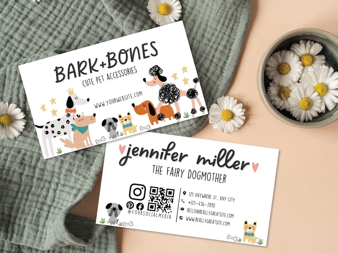 Pet Boutique Business Card Template, Dog Walking Business, Pet Boarding ...