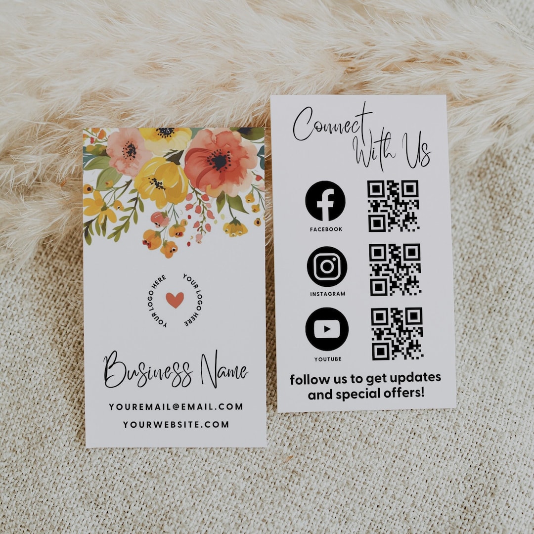 DIY Editable Social Media Card With QR Code, Instagram Style Business ...