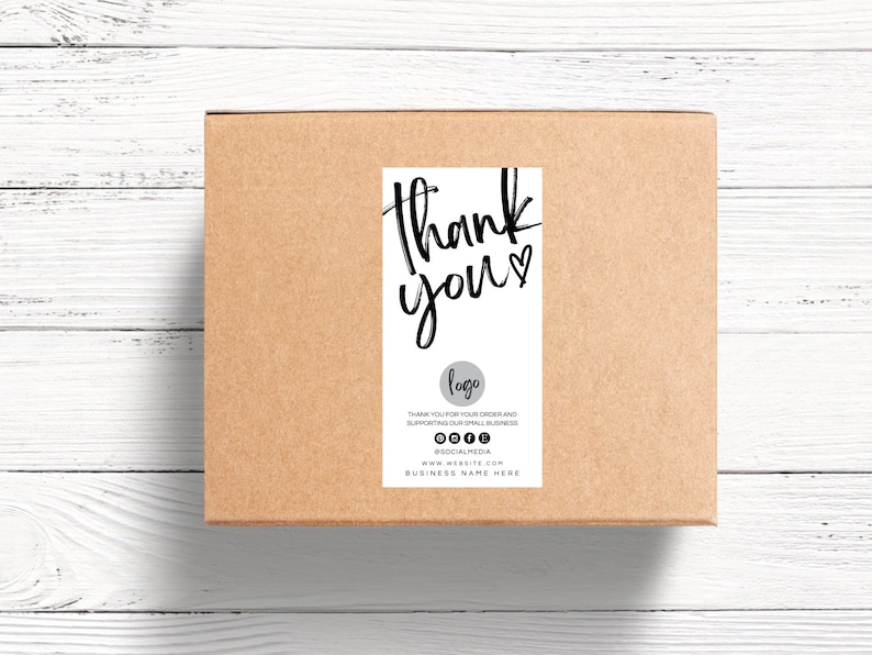 Box Seal Sticker Template Modern Packaging Design Editable - Etsy