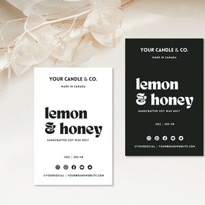 Modern Editable Wax Melt Label Template, DIY Minimal Wax Tart Label ...