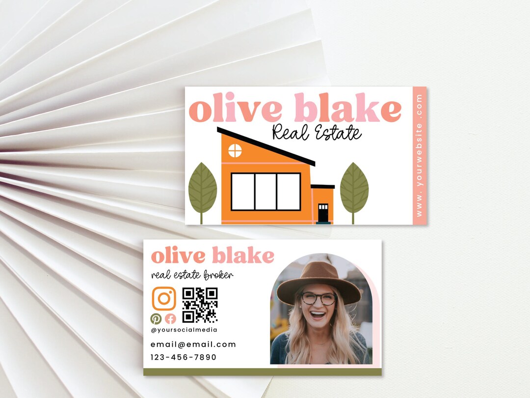 Realtor Business Card Design, Photography Business Card Template, QR ...