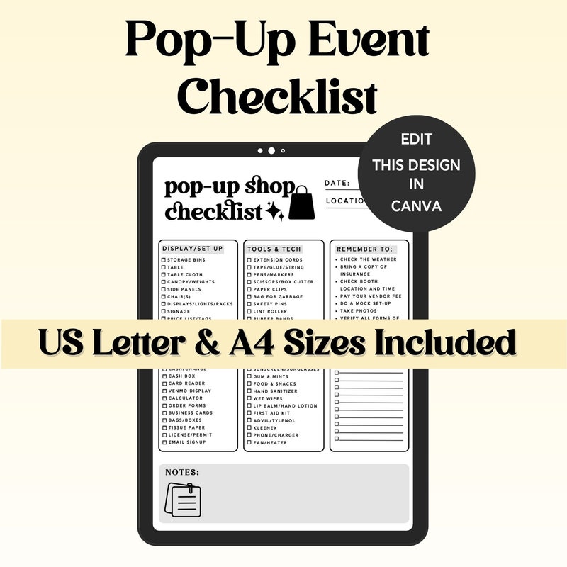 Pop checkliste - Etsy.de