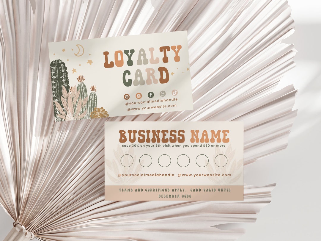Loyalty Card Template, Instant Download, Modern Customer Loyalty Cards ...
