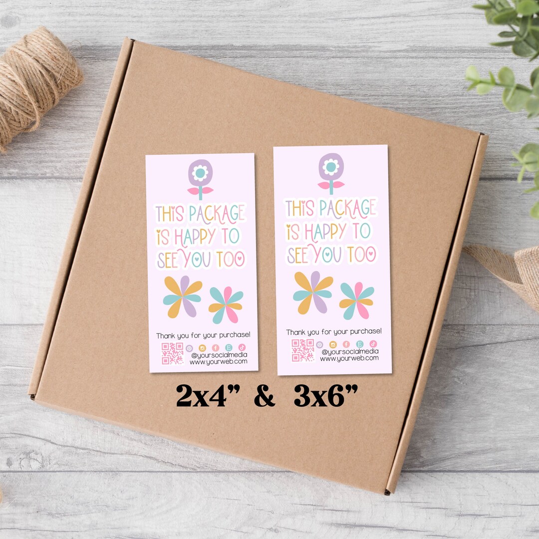 Printable Parcel Sticker Boho Small Business Label Editable Box Label ...
