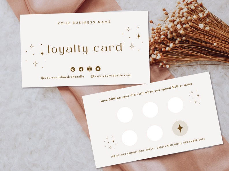 Instant Download | Printable Loyalty Cards | Elegant Loyalty Card ...