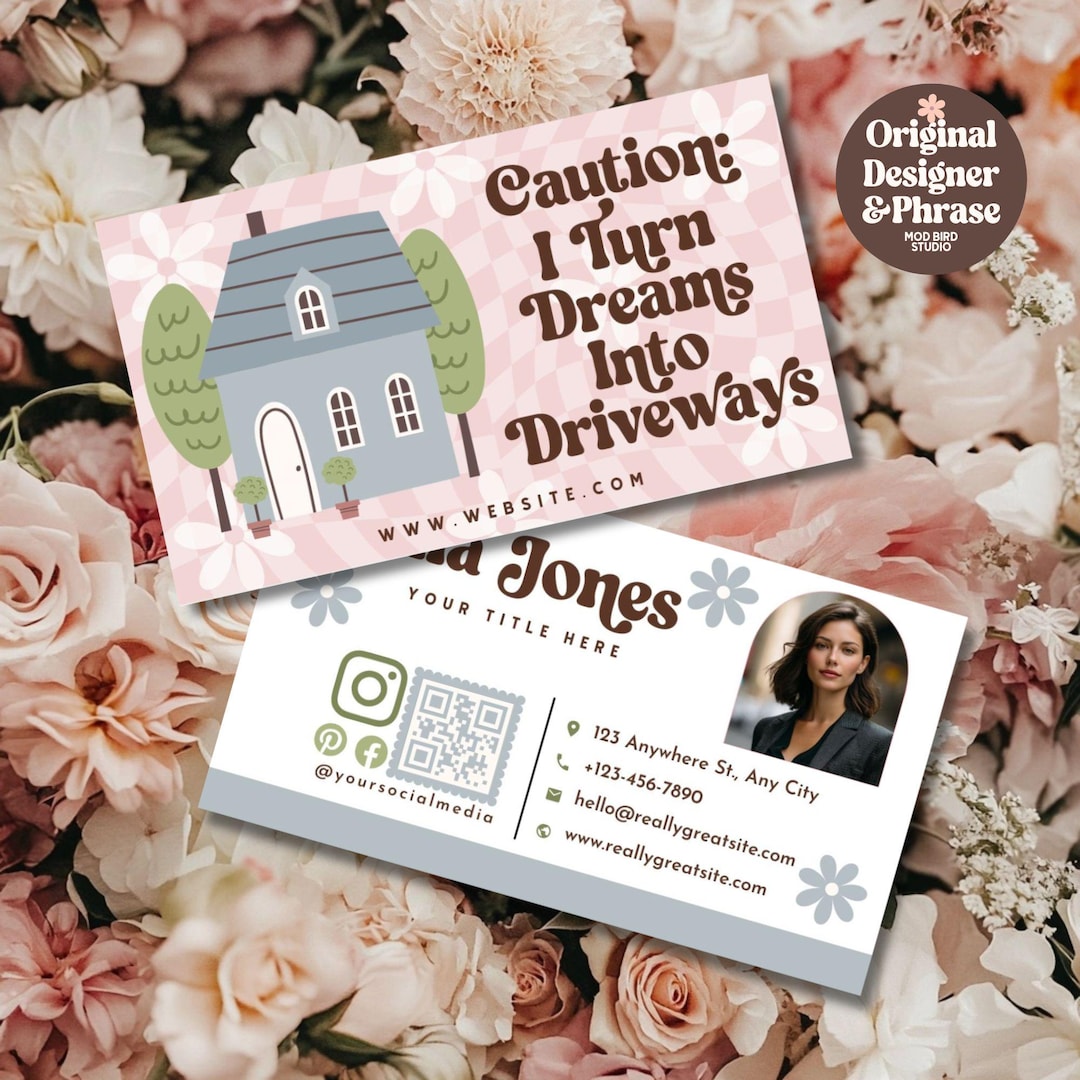 Editable Realtor Business Card Template, Canva Business Card Design ...