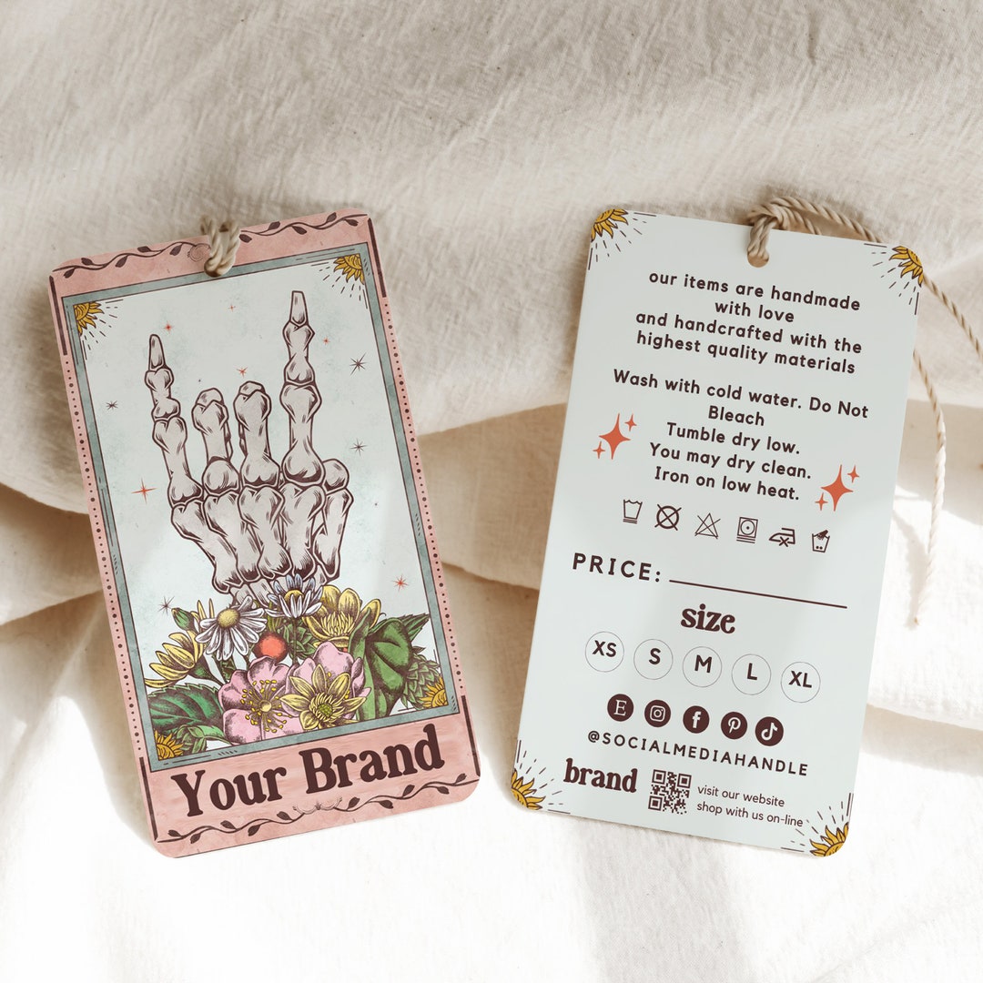 Editable Skeleton Hang Tag Template, Printable Garment Label Template ...