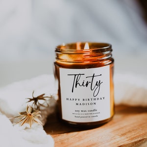 Birthday Age Candle Label Template, Editable Candle Label Design ...