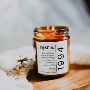 Happy Birthday With Age Canva Candle Label Template, Editable Candle ...