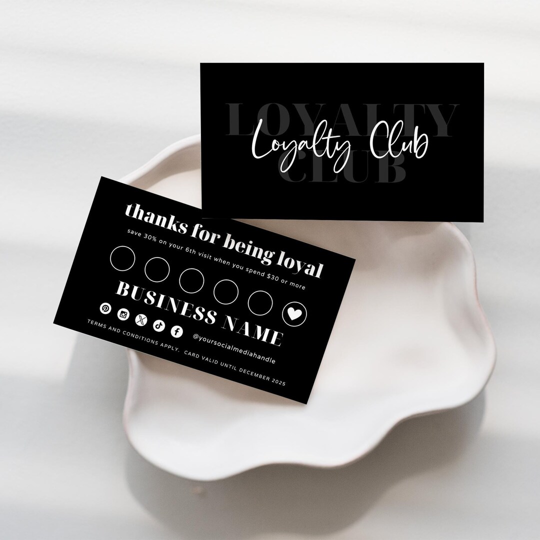 Loyalty Card Modern Template, Instant Download, Customer Loyalty Cards ...