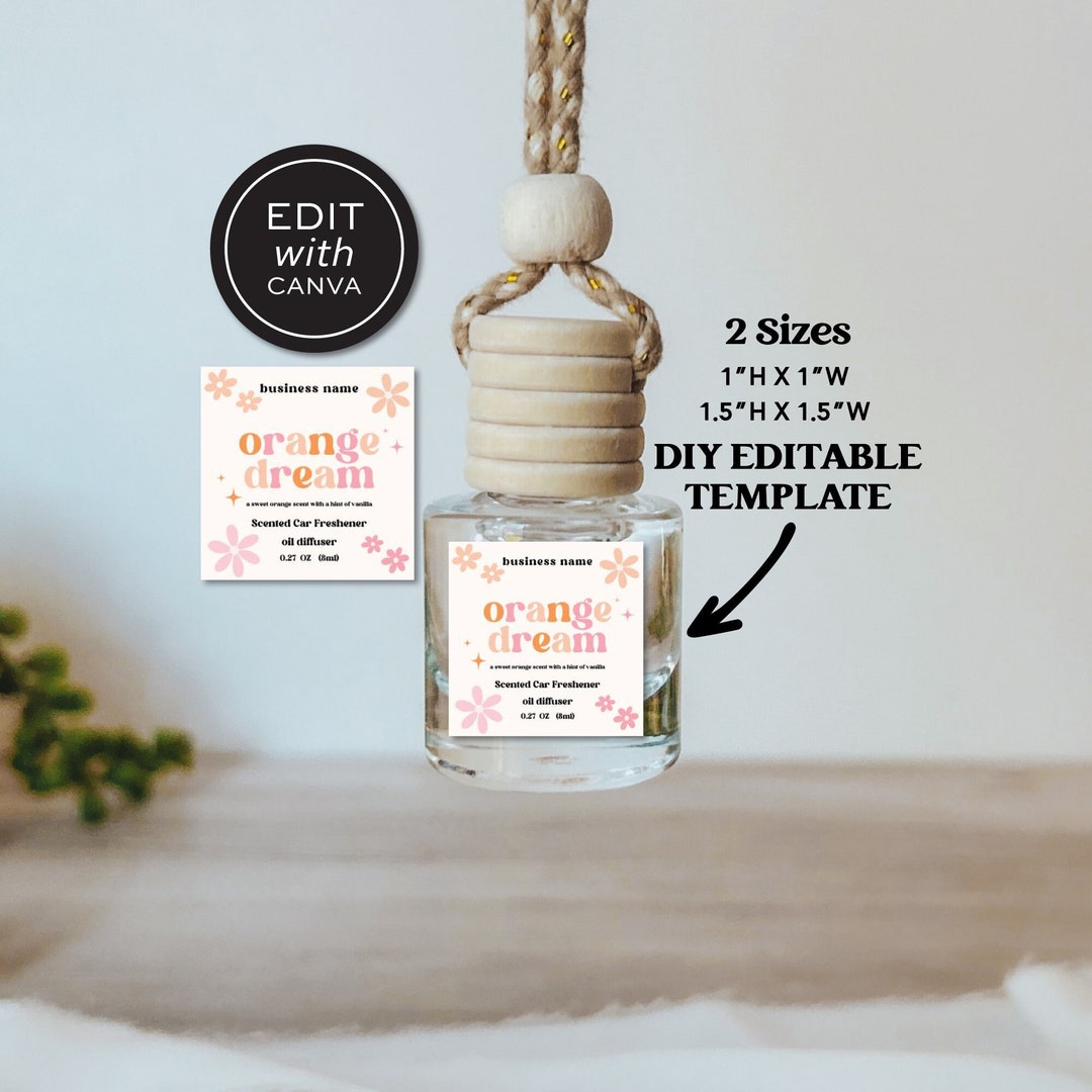 Car Diffuser Label Canva Template, Editable DIY Product Label Template ...