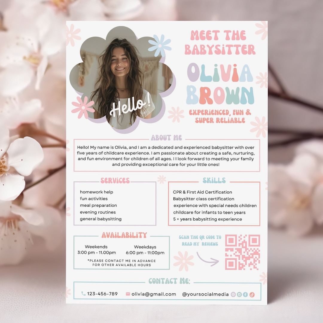 Babysitter Editable Business Canva Flyer, DIY Printable Community ...