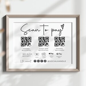 Printable Payment Sign, QR Code Sign Template, Scan to Pay Sign ...