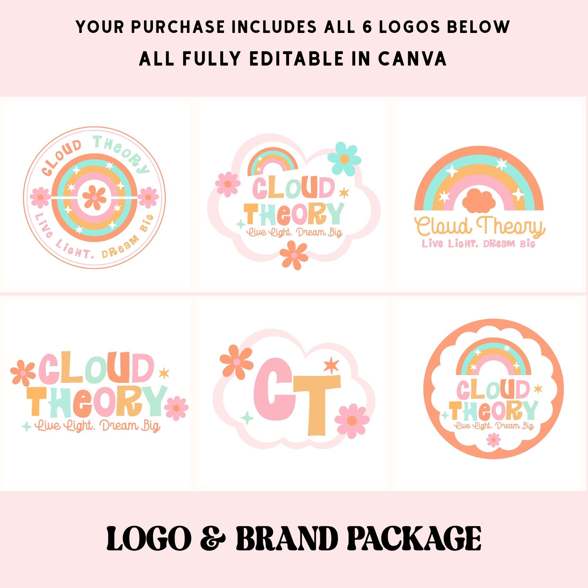 Editable Rainbow Logo, Canva Logo Template for Small Business, Colorful ...