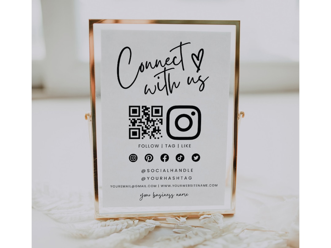 Social Media Sign Template, DIY Follow Us on Social Media, Small ...