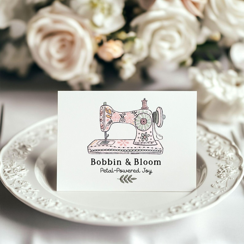 Sewing Logo Canva Template, Editable Craft Business Branding Kit ...
