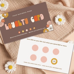 Editable Loyalty Card Template | Canva Editable | Punch Card | Client ...