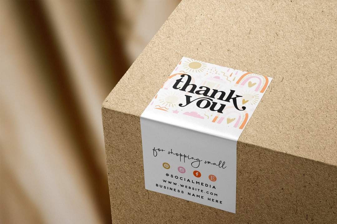 Box Seal Sticker Template, Modern Packaging Design, Editable Box Label ...